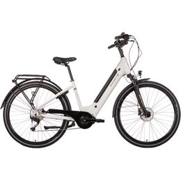 E-Bike SAXONETTE "E-Bike Cityrad Deluxe Sport (Wave)" Gr. 50, schwarz (weiß, schwarz), Elektrofahrräder, 50cm, 28 Zoll (71,12cm), (mit integr. Akku), Elektrofahrrad für Damen u. Herren
