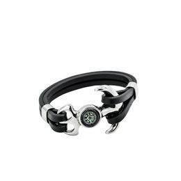 Armband "Anker", Damen, Gr. Leder, schwarz, Collezione Alessandro, Armbänder