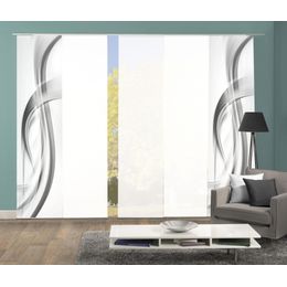 Schiebegardine Home Wohnideen "FALA" Gr. 1, grau, B:60cm, Polyester, Gardinen, Schiebevorhang Digi 5er Set FALA BEERE