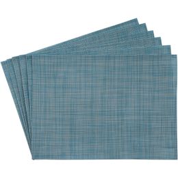 Platzset APS "Schmalband", blau (wei&szlig;, hellblau), B:45cm H:5mm L:33cm, Obermaterial: 100% PVC, Platzsets, mit umgen&auml;hten Rand, leicht abwischbar, 45x33 cm