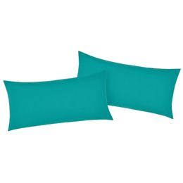 Kissenbezüge Home Affaire "Luisa", blau (petrol), B:40cm L:80cm, Renforcé, Renforcé, Kissenbezüge, aus 100% Baumwolle, mit Reißverschluss, atmungsaktiv, uni