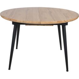 Esstisch Duo Collection "Ausziehtisch Frida", braun (wildeiche nachbildung, naturbraun, schwarz, wildeiche nachbildung, naturbraun), B:120cm H:77cm, Tische, 1,20m - 1,60m, Wildeichenoptik, stabiles Metallgestell, bis 100 kg