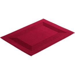 Badematte Vossen "New Generation" Gr. 2, rot (rubin), H:10mm, Baumwolle, Badematten, Badteppich, mit Bordüre, Hoch-Tief Effekt, reine supersoft Baumwolle