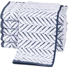 Gästehandtücher Ross "Sensual 9002", blau (nachtblau, weiß), B:30cm, Frottier, Obermaterial: 100% Baumwolle, Handtücher, im Zopfmusterstil