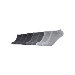 Sneakersocken Camano "ca-soft", Damen, Gr. 35-38, grau (grautöne, meliert), Baumwollmischung, meliert, normal, Socken, mit weichem Komfortbund ohne drückende Nähte