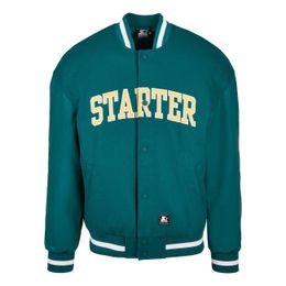 Allwetterjacke STARTER Black Label "Starter Black Label Herren Starter Team Jacket", Herren, Gr. M, grün (retrogrün), 50% Wolle, 50% Viskose, mehrfarbig, Casual, loose fit, V-Ausschnitt, Jacken