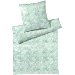 Bettwäsche Elegante "Lucid", blau (türkis grün), B/L: 135cm x 200cm, 1 Stk., 1 Stk., Mako-Jersey, B/L: 80cm x 80cm, 2 Stk., Mako-Jersey, Obermaterial: 100% Baumwolle, Bettwäsche, angenehmes Hautgefühl