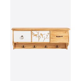 Garderobenhalter HEINE HOME, beige (natur, weiß), B:80 H:30 T:26, Garderobenhalter