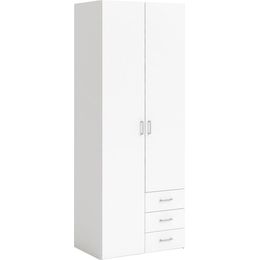 Kleiderschrank Inosign "Space Drehtürenschrank, Aufbewahrung Kasten Schrank Stauraum", weiß, B:78cm H:200,4cm T:49,5cm, Spanplatte, Schränke, Kinderkleiderschrank, Breite 78, 115,8 oder 154 cm, mit je 3 Schubkästen, innen Einlegeböden