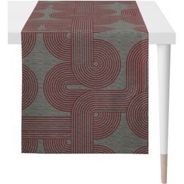 Tischläufer Apelt "Nova, LOFT STYLE, Jacquard", rot (rot, anthrazit), B:44cm L:140cm, Polyester, Viskose, Tischdecken