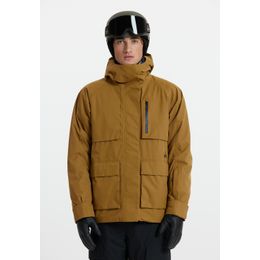 Skijacke SOS "Keilberg", Herren, Gr. S, gelb (senf), 100% Polyester, unifarben, Sportlich, ohne Ausschnitt, Jacken, mit smarten Funktionen