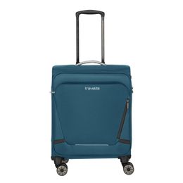 Handgepäck-Trolley Travelite "JETPACK Max 4 Cabin, konzip. für Lufthansa, Austrian Airlines & Swiss", Gr. B/H/T: 40 x 55 x 23 41, blau (petrol), Polyester, unifarben mit Farbeinsätzen, Koffer, Weichgepäck-Koffer Handgepäck für die meisten gängigen Airlines