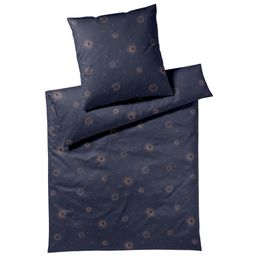 Bettwäsche Elegante "Stardust", blau (nachtblau), B/L: 135cm x 200cm, 1 Stk., 1 Stk., Mako-Satin, B/L: 80cm x 80cm, 2 Stk., Mako-Satin, Obermaterial: 100% Baumwolle, Bettwäsche, angenehmes Hautgefühl