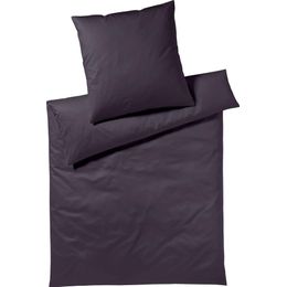 Bettwäsche Yes For Bed "Pure & Simple Uni in Gr. 135x200, 155x220 oder 200x200 cm", grau (anthrazit), B/L: 200cm x 220cm, 1 Stk., 2 Stk., Mako-Satin, B/L: 80cm x 80cm & 80cm x 80cm, 3 Stk., Mako-Satin, Obermaterial: 100% Baumwolle, Bettwäsche, Bettwäsche aus Baumwolle, zeitlose Bettwäsche mit seidigem Glanz