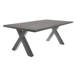 Mäusbacher Esstisch MÄUSBACHER "Mister, TOPSELLER", grau (tischplatte: graphitfarben), B:200cm H:75cm T:100cm, Tische, Rechteckiger Esstisch Holz-Esstische, Gestell in X-Form