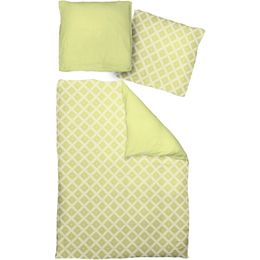 Bettwäsche Adam "Maroccan Shiraz", grün (hellgrün), B/L: 155cm x 220cm, 1 Stk., 1 Stk., Renforcé, B/L: 80cm x 80cm, 2 Stk., Renforcé, Obermaterial: 100% Baumwolle, Bettwäsche, mit Karomuster