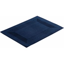 Badematte Vossen "New Generation" Gr. 2, blau (marineblau), H:10mm, Baumwolle, Badematten, Badteppich, mit Bordüre, Hoch-Tief Effekt, reine supersoft Baumwolle