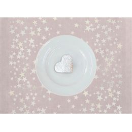 Platzset Apelt "4709 CHRISTMAS GLAM, Weihnachtsdeko, Weihnachten", rosa (rosa, silberfarben), B:35cm L:48cm, Obermaterial: 65% Polyester, 30% Viskose, 5% Polyacryl, Platzsets, Lurex-Jacquardgewebe