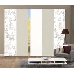 Schiebegardine Home Wohnideen "5er SET" Gr. 1, beige (sand), B:60cm H:245cm, Polyester, Gardinen, Schiebevorhang Digidruck 5er Set AYLA