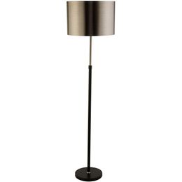 Searchlight Stehlampe "Stehlampe Touch, 1-flammig", schwarz (mattschwarz, satiniertes silber und gebürstetes schwarz chrom), 1, Ø 40cm H: 134cm, 1 Stk., Leuchten, Klassisches Ambiente
