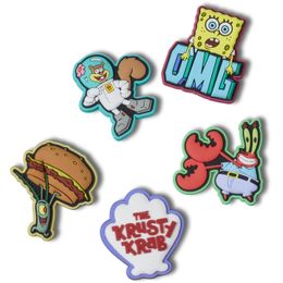 Schuhanstecker Crocs "Jibbitz™ Spongebob", Kinder, bunt (multifarben), PVC, Schuhzubehör, Anstecker mit verschiedenen Motiven