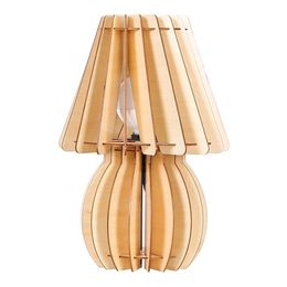 Kayoom Tischleuchte "Tischlampe Gino Holz", braun (holz), 1, H: 40cm, 1 Stk., Leuchten, modern, vielseitig kombinierbar