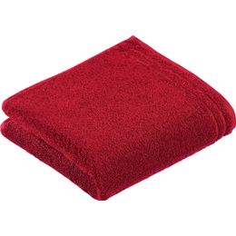 Badetuch Vossen "Calypso Feeling", rot (rubin), B:50cm L:100cm, Walkfrottee, Obermaterial: 100% Baumwolle, Handtücher, mit schmaler Bordüre, aus 100% hochwerter Baumwolle, Vegan, einfarbig