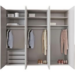 Kleiderschrank wimex "New York", braun (struktureichefarben hell), B:270cm H:236cm T:58cm, Schränke, Kleiderschrank Drehtürenschrank, INKLUSIVE Schubladeneinsatz und Einlegeböden