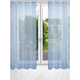 Gardine HEINE HOME, blau, B:135cm H:245cm, Polyester, Gardinen, Gardine