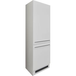 Kühlumbauschrank BASIC BY BALCULINA "Jazz 60er Kühlumbauschrank, Küchenschrank BxHxT 60x211x57 cm", weiß (weiß hochglanz, weiß matt), B:60cm H:211cm T:57cm, Holzwerkstoff, Schränke, Kühlumbauschrank mit 2 Türen und 3 Einlegeböden