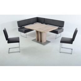 K+w Komfort & Wohnen Essgruppe K+W KOMFORT & WOHNEN, schwarz (nero 81,), B:158cm H:89cm T:199cm, Sitzmöbel-Sets, langer Schenkel links oder rechts, 2 Freischwinger, 1 Funktionstisch