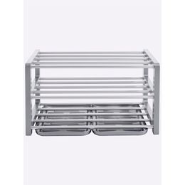 Schuhregal HEINE HOME, silber (silberfarben), B:60 T:32, Kunststoff, Regale
