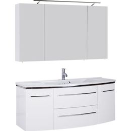 Badmöbel-Set SAPHIR "3040", weiß (weiß glanz, weiß glanz), B:120cm, Kastenmöbel-Sets, Breite 120 cm