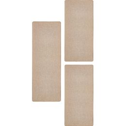 Bettumrandung ANDIAMO "Luton, Made in Germany" Gr. 14, beige (dunkelbeige), H:5mm, Obermaterial: 100% Polypropylen, Bettumrandungen, Bettvorleger, Läufer-Set für das Schlafzimmer, melierte Optik