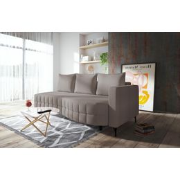 Loungesofa exxpo - SOFA FASHION "T wiggy Schlafsofa mit Bettfunktion und Bettkasten", grau (taupe), B:212cm H:93cm T:114cm, Sofas, Lounge-Sofa, komfortabler Federkern, super Sitzkomfort, elegante Formensprache