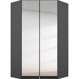 Eckkleiderschrank Rauch "Kleiderschrank Schrank Ankleidezimmer Schlafzimmer Garderobe ONTARIO", grau (graumetallic), B:117cm H:197cm T:104cm, Holzwerkstoff, Schränke