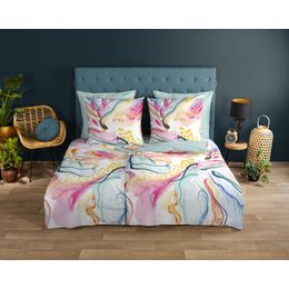 Wendebettwäsche Good Morning "Magic Modern", weiß, B/L: 155cm x 220cm, 1 Stk., 1 Stk., Renforcé, B/L: 80cm x 80cm, 2 Stk., Renforcé, Obermaterial: 100% Baumwolle, Bettwäsche, Baumwolle, 135x200, 2 Teilig, Reißverschluss, Wendeoptik, Abstrakt