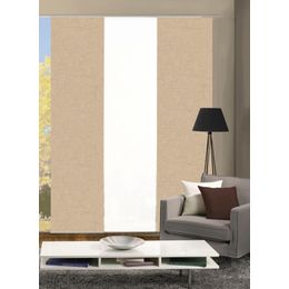 Schiebegardine Home Wohnideen "PIVE 3er SET" Gr. 1, beige (sand), B:60cm H:245cm, Polyester, Gardinen, Schiebevorhang Digidruck 3er Set PIVE