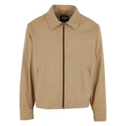 Allwetterjacke Urban Classics "Urban Classics Herren Workwear Jacket", Herren, Gr. L, beige (unionbeige), 65% Polyester, 35% Baumwolle, unifarben, relaxed fit, amerikanischer Ausschnitt, Jacken, Plus Size