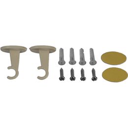 Klebetr&auml;ger Liedeco, beige (naturwei&szlig;), Kunststoff, Sichtschutzbefestigungen, Schraubtr&auml;ger f&uuml;r Cafehausstangen &Oslash; 8 mm