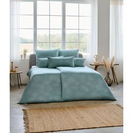 Bettwäsche Estella "PIPPA", grün (mint), B/L: 155cm x 200cm, 1 Stk., 1 Stk., Mako-Interlock-Jersey, B/L: 80cm x 80cm, 2 Stk., Mako-Interlock-Jersey, Obermaterial: 100% Baumwolle, Bettwäsche, ABSOLUT BÜGELFREI