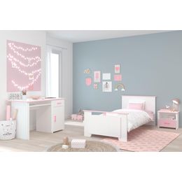 Jugendzimmer-Set Parisot "Biotiful", rosa (weiß, rosa), Schlafzimmermöbel-Sets
