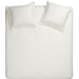 Bettwäsche Cinderella "Plain Sundays", weiß (ivory), B/L: 200cm x 200cm, 1 Stk., 2 Stk., Satin, B/L: 80cm x 80cm & 80cm x 80cm, 3 Stk., Satin, Obermaterial: 100% Baumwolle, Bettwäsche, mit Stehsaum