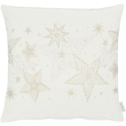 Dekokissen Apelt "6303" Gr. 1, beige (goldfarben, natur, gemustert), B:48cm H:5cm L:48cm, Polyester, Dekokissen_Sitzkissen_Kissenh&uuml;llen