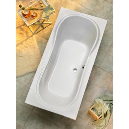 Badewanne Ottofond "Palma", weiß, B:90cm H:45cm L:190cm T:90cm, Sanitäracryl, Badewannen, mit Fußgestell und Ablaufgarnitur