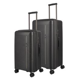 Trolleyset Travelite "ROOMER Trunk M/L", schwarz, Polypropylen, unifarben, Koffer-Sets, Kofferset Aufgabegepäck Reisekoffer Volumenerweiterung