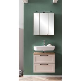 Badmöbel-Set Welltime "Lana", braun (kaschmir), B/H/T: 60cmcm x 200cmcm x 35cmcm, Kastenmöbel-Sets, Badezimmer-Set, 2-teilig, 60 cm breit