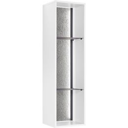 Hängeregal, weiß (weiß matt), B:30 H:121 T:30, SET ONE BY Musterring, Regale, Rückwand mit Zierelement, Beleuchtung optional, B34 x H121 cm