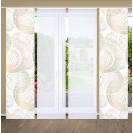 Schiebegardine HOME IN GREEN "SPIRO" Gr. 1, gold (goldfarben), B:60 H:245, Polyester, Gardinen, SET DIGITALDRUCK,BAMBUSOPTIK RECYCELT