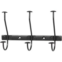 Garderobenhaken AMBIENTE HAUS "garderobe 3er hakenleiste (B) 22cm", schwarz, B:22cm H:14cm T:7cm, Eisen, Garderobenhalter, Garderobenhaken